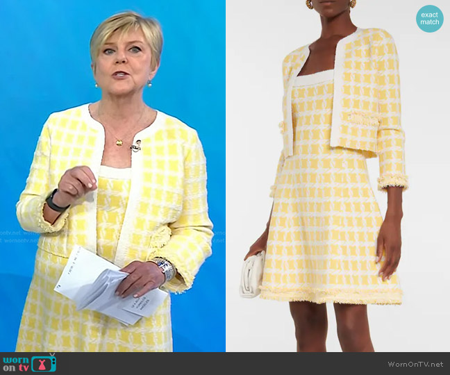 WornOnTV: Anne Thompson’s yellow check teed jacket and dress on Today ...