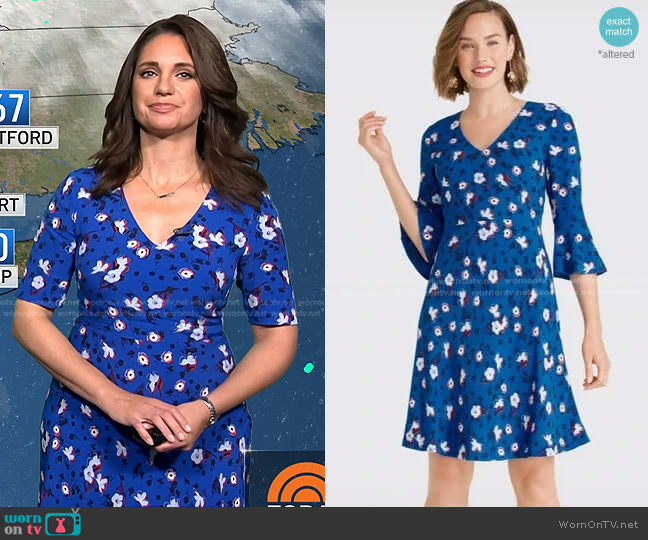 WornOnTV: Maria’s blue floral v-neck dress on Today | Maria Larosa ...