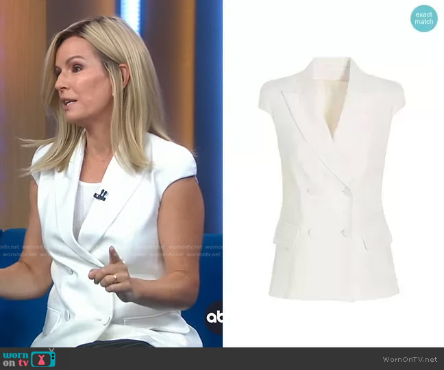 WornOnTV: Jennifer’s white cap sleeve blazer and striped pants on Good ...