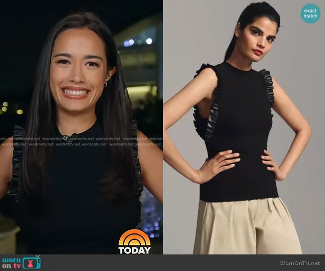 WornOnTV: Emilie’s black ruffle top on Today | Emilie Ikeda | Clothes ...