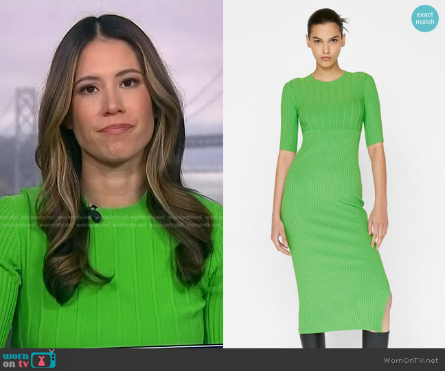 WornOnTV: Deirdre’s green ribbed dress on NBC News Daily | Deirdre Bosa ...