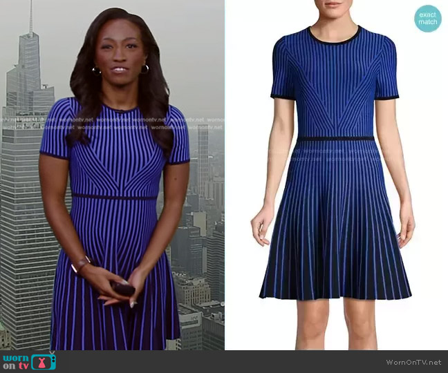 WornOnTV: Brittany’s blue striped dress on Good Morning America ...