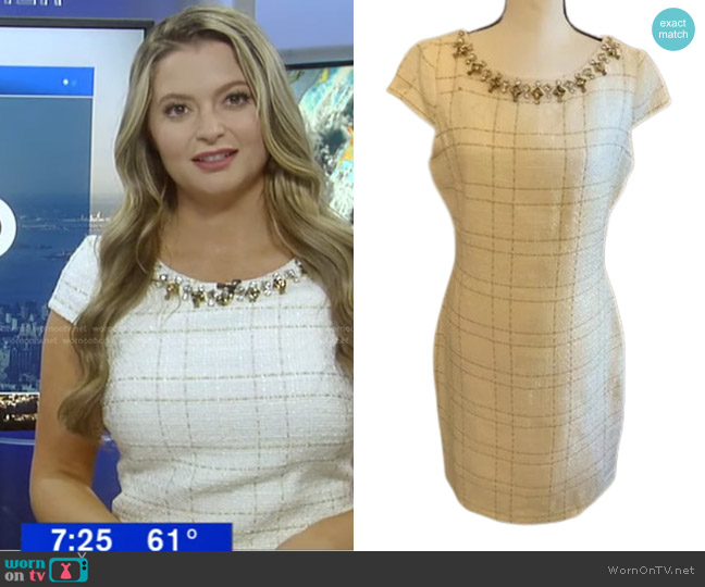 Wornontv Dani Beckstrom S White Jewel Neckline Dress On Good Morning