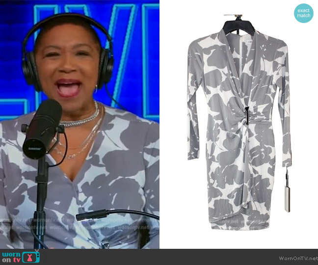WornOnTV: Deja Vu’s white and gray floral wrap dress on Live with Kelly ...