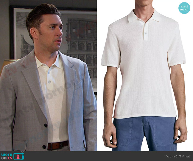 WornOnTV: Chad’s white knit polo shirt on Days of our Lives | Billy ...
