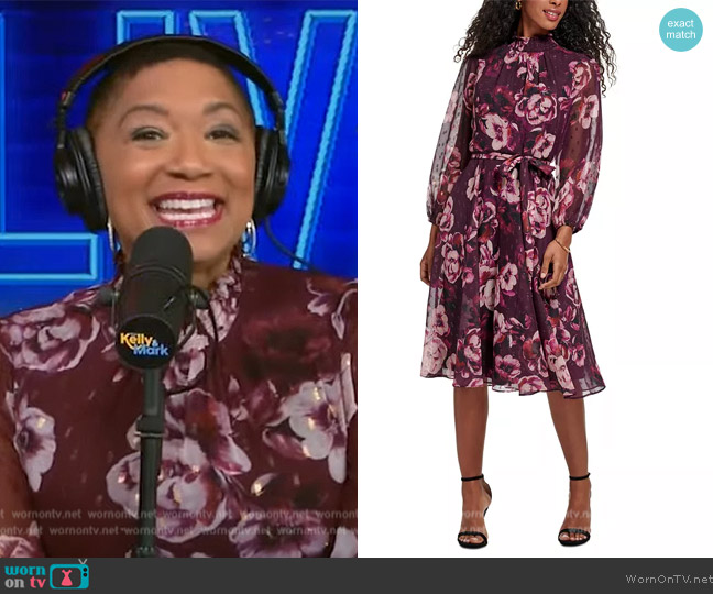 WornOnTV: Deja Vu’s burgundy floral print dress on Live with Kelly and ...