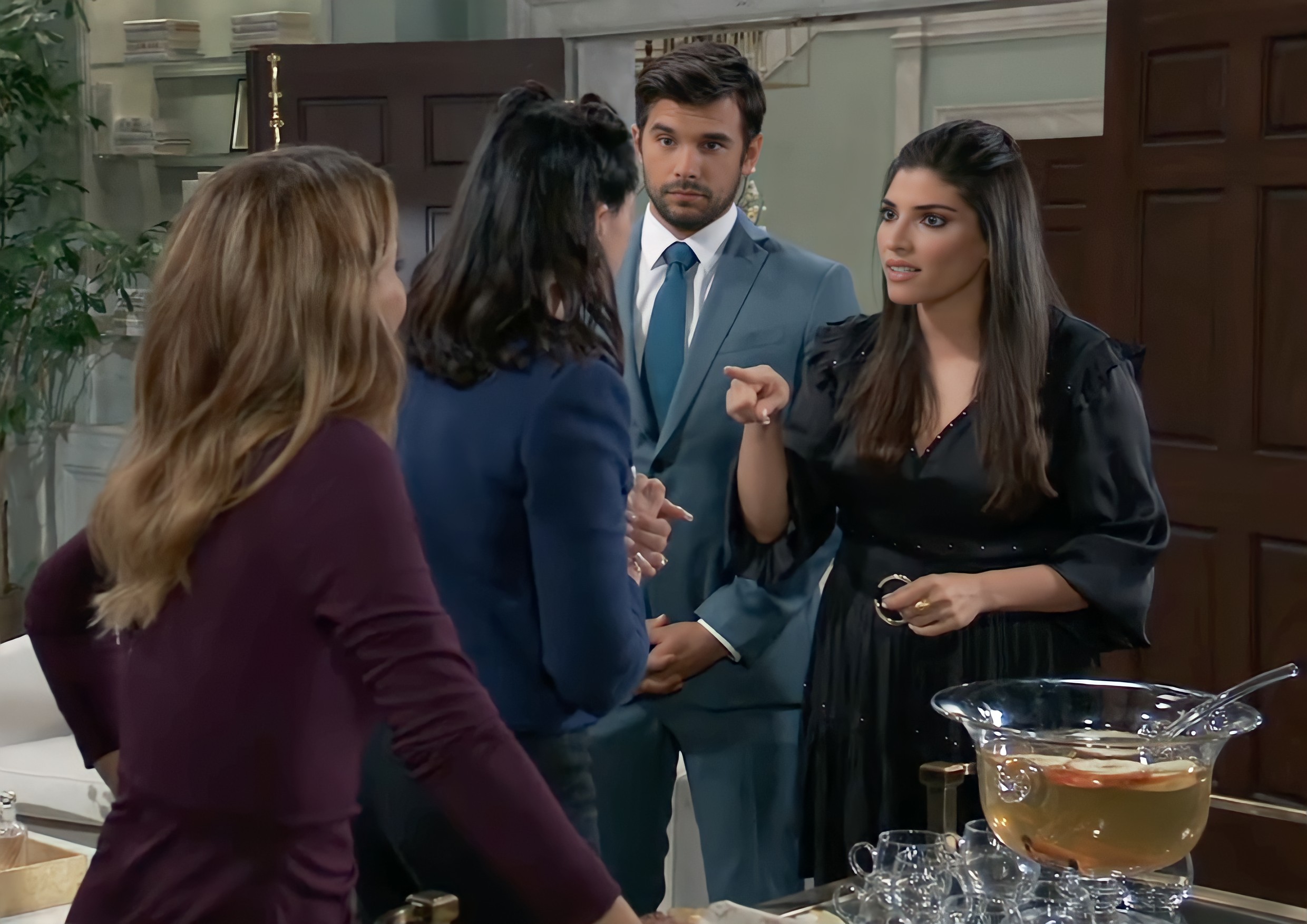 Edgy Yet Elegant: Brook Lynn's Black Studded Dress with Ruffles on GH | WornOnTV