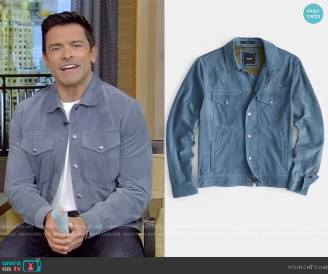 WornOnTV: Mark’s blue suede button down jacket on Live with Kelly and ...