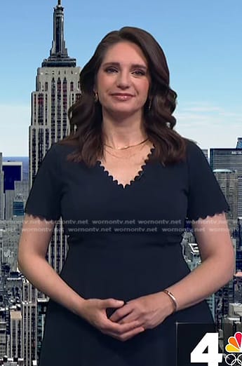 WornOnTV: Maria’s black scalloped trim dress on Today | Maria Larosa ...