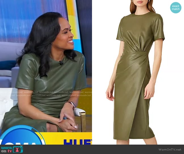 WornOnTV: Linsey’s green leather dress on Good Morning America | Linsey ...