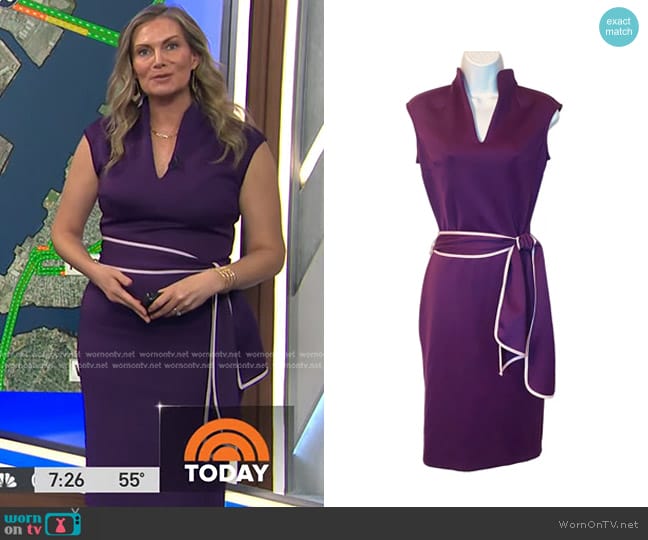 WornOnTV: Emily West’s purple tie waist dress on Today | Emily West ...