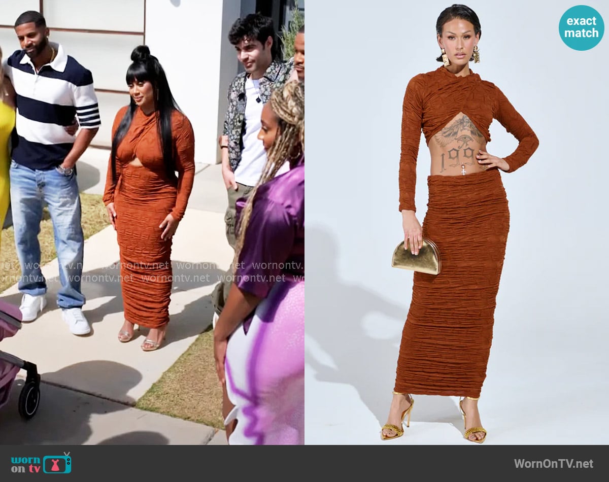 WornOnTV: Pam’s brown textured crop top and skirt set on Tyler Perrys ...