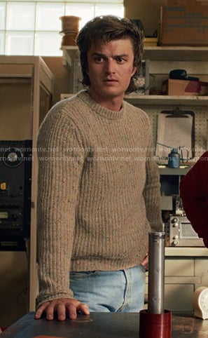 WornOnTV: Steve’s beige speckled ribbed sweater on Stranger Things ...