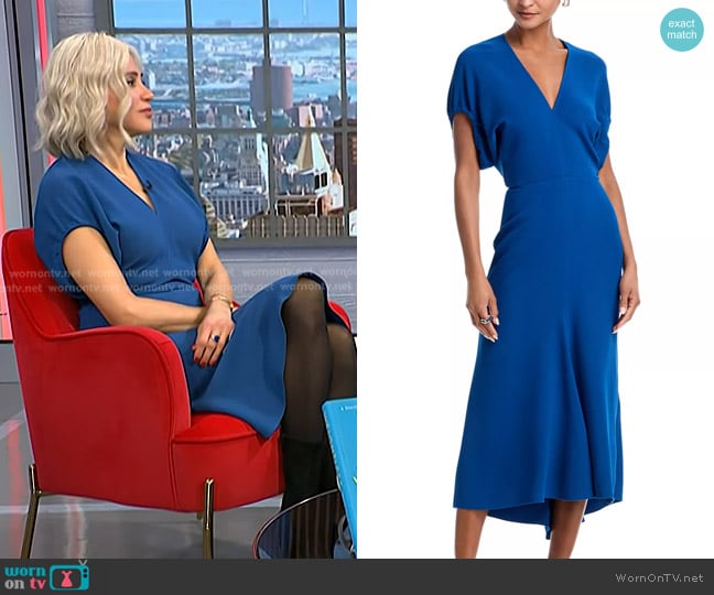 WornOnTV: Rocio Salas-Whalen’s blue v-neck midi dress on NBC News Daily ...