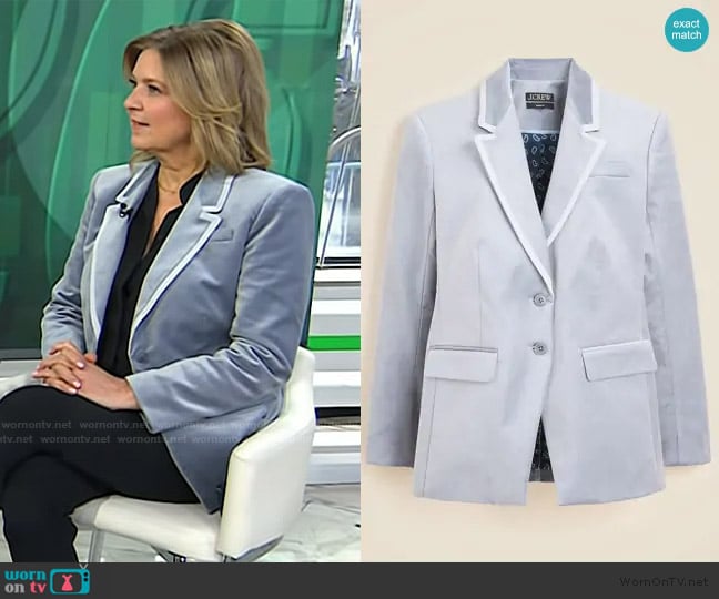 WornOnTV: Christine’s blue contrast velvet blazer on Today | Christine ...