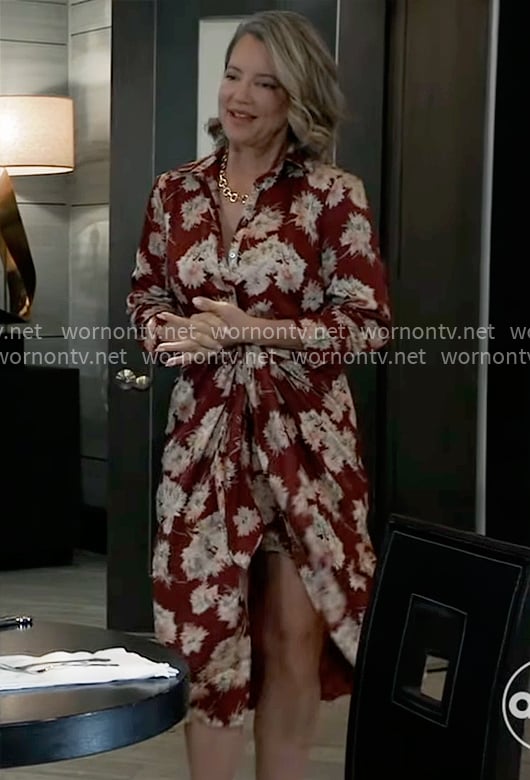 WornOnTV: Nina’s red floral shirtdress on General Hospital | Cynthia ...