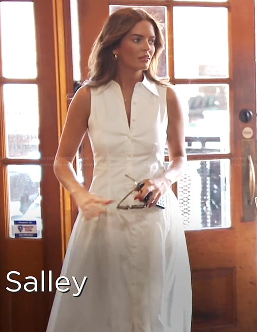 WornOnTV: Salley’s white sleeveless shirtdress on Southern Charm ...