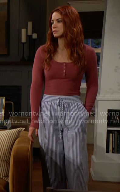 WornOnTV: Sally’s pink henley top on The Young and the Restless ...