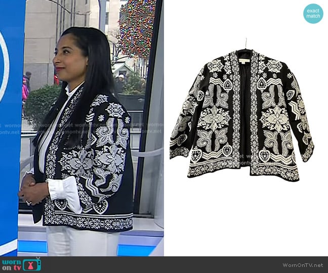 WornOnTV: Dr. Roshini Raj’s black embroidered jacket on Today | Clothes ...